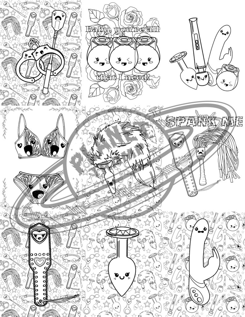 Kinky Kawaii, Coloring Book Digital Download, Downloadable Coloring ...