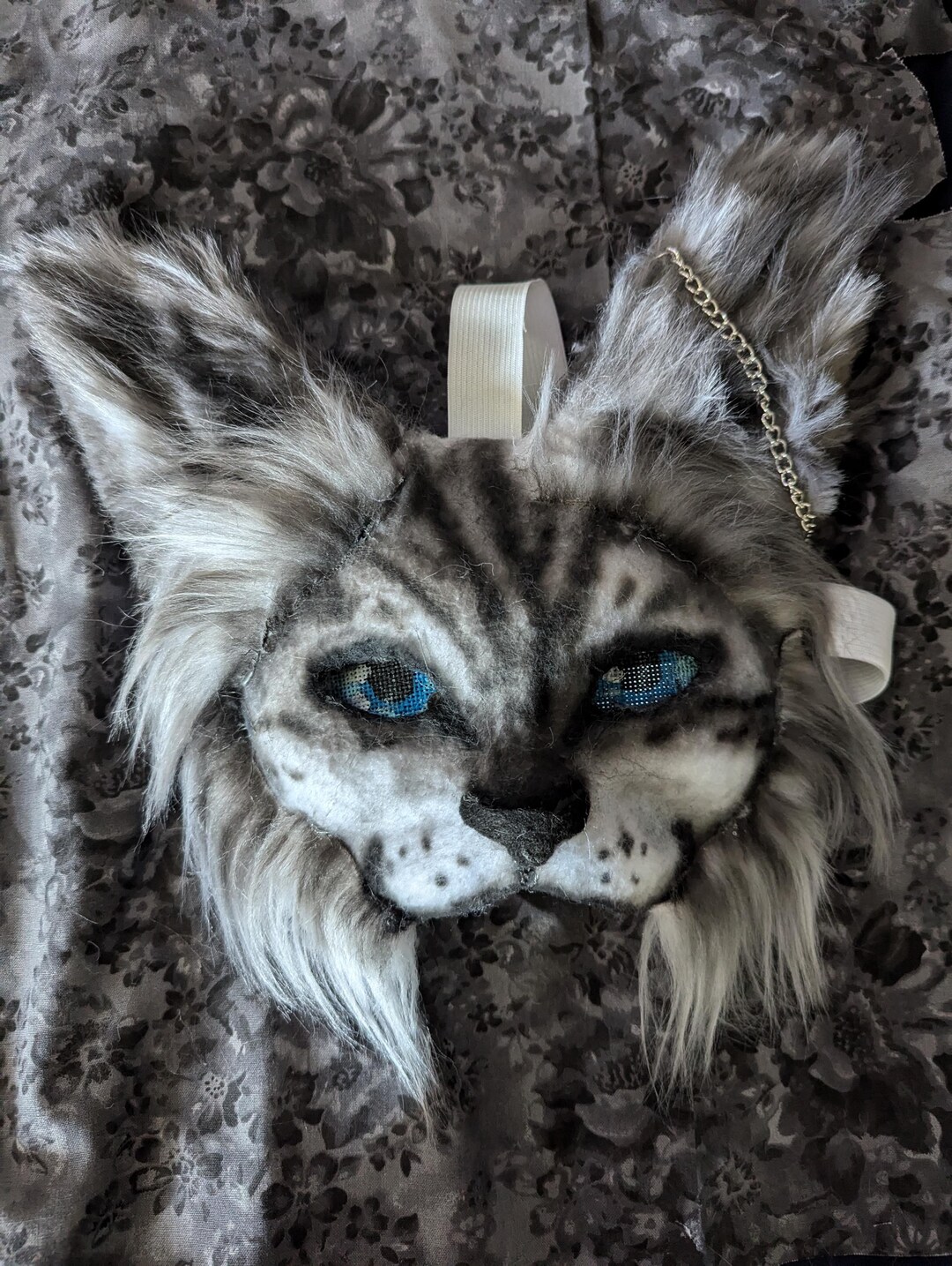 Gray Tabby Fluffy Cat Animal Mask - Etsy
