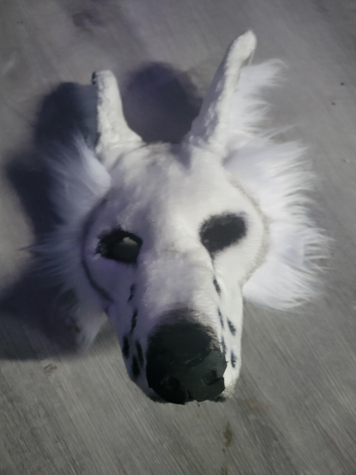 White Wolf Mask – Handmade Realistic Animal Head for Cosplay, Therian ...