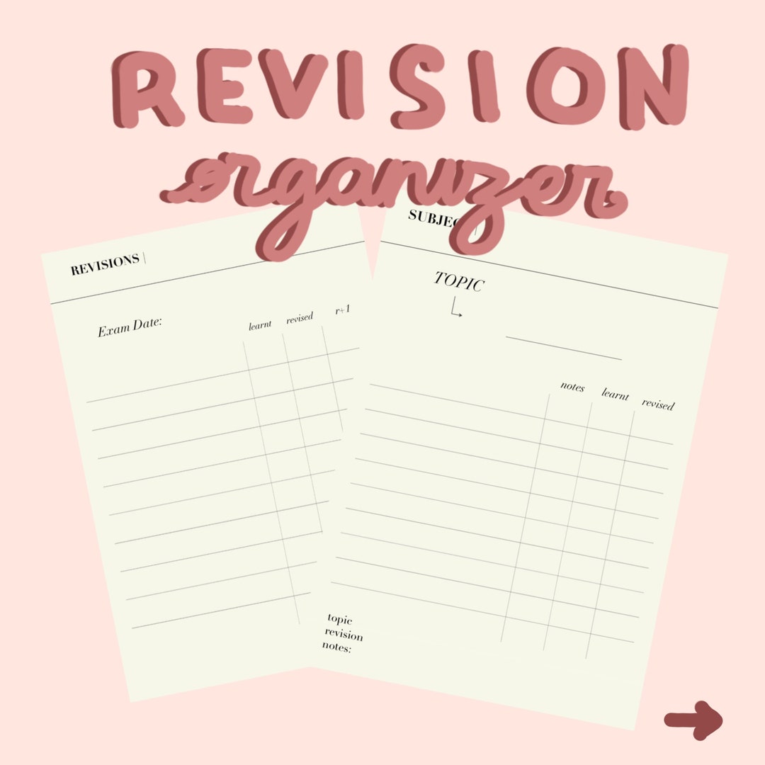 Revision Organizer Template Digital Planning - Etsy