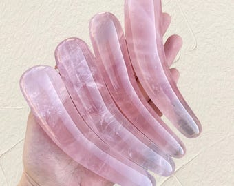 Crystal Massage Wand-curved Rose Quartz and Obsidian Massage Wands ...