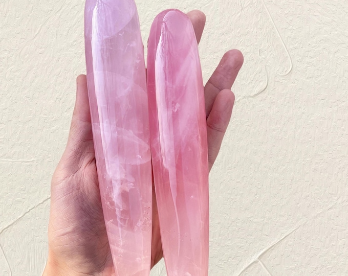 Crystal Massage Wand-curved Rose Quartz and Obsidian Massage Wands ...