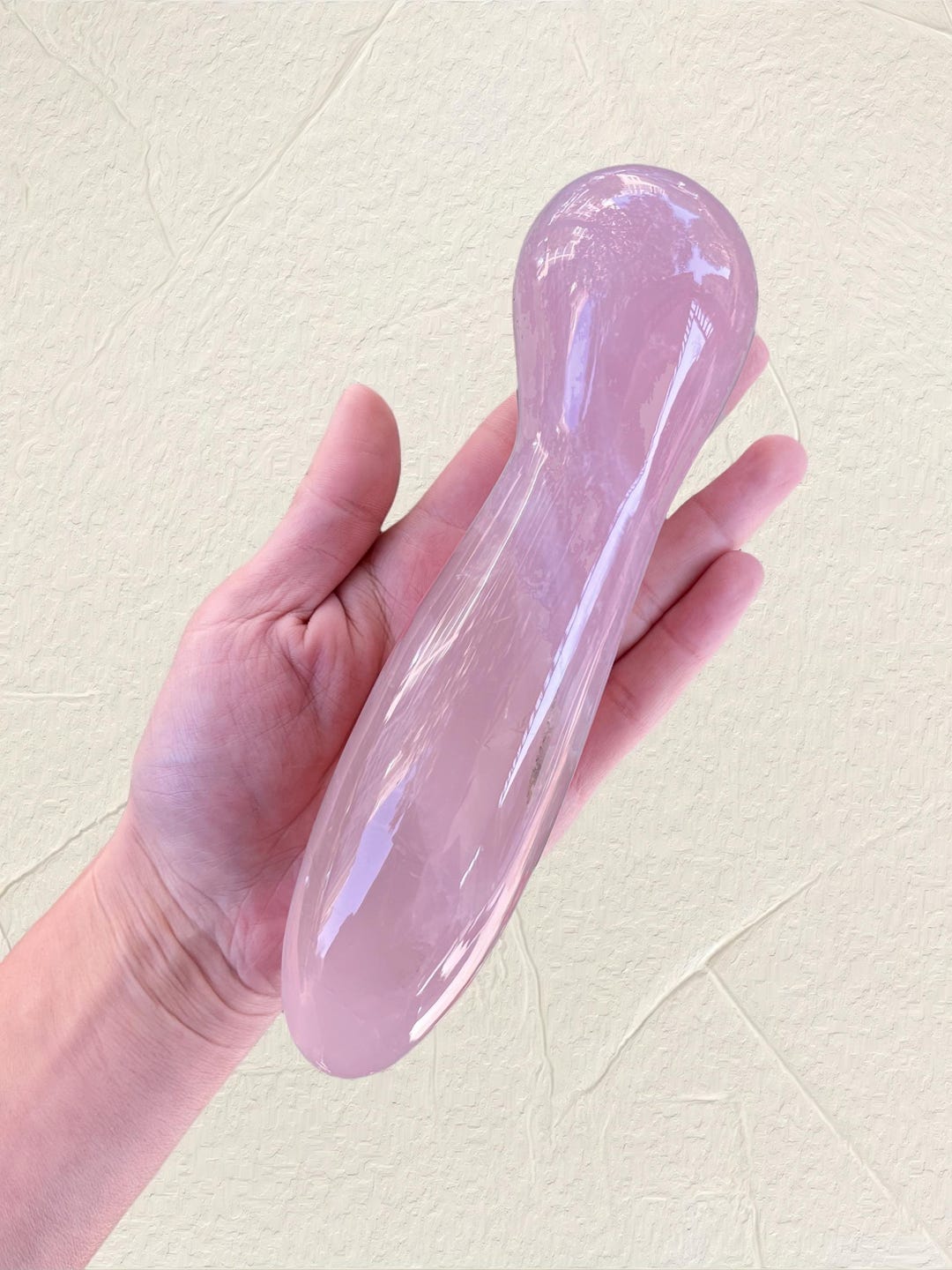 Natural Rose Quartz Crystal Healing Wand Sculpture - Hand Carved Spiritual Statement Piece ...