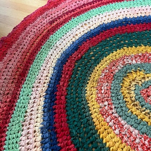 Huge RARE Vintage 60s-70s Handmade Colorful Round Rag Rug - Etsy