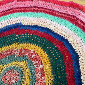 Huge RARE Vintage 60s-70s Handmade Colorful Round Rag Rug - Etsy