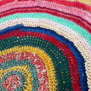 Huge RARE Vintage 60s-70s Handmade Colorful Round Rag Rug - Etsy