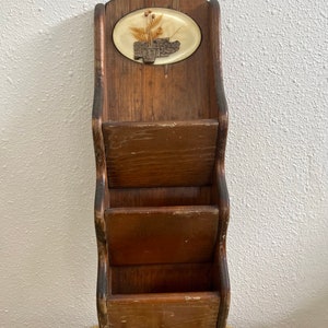 VTG Wooden Mail/keys/bills Wall Hanging Organizer - Etsy