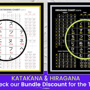 Printable Japanese Katakana Alphabet Characters Printable Chart Digital ...