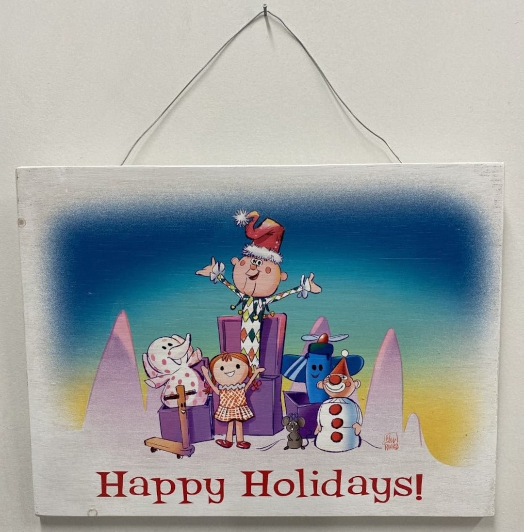 Island of Misfit Toys Happy Holidays Whitewashed Wood Art - Etsy