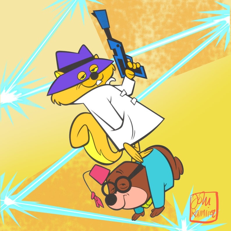 Secret Squirrel and Morocco Mole Print on Fine Art Paper - Etsy