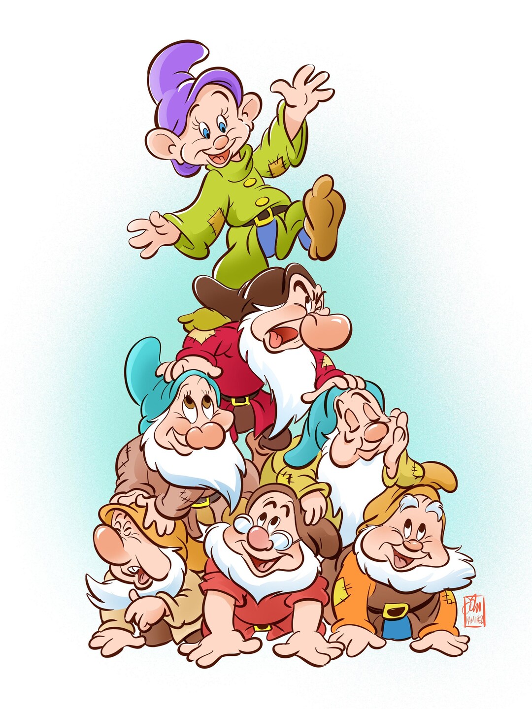 7 Dwarfs Pile Print on Fine Art Paper - Etsy