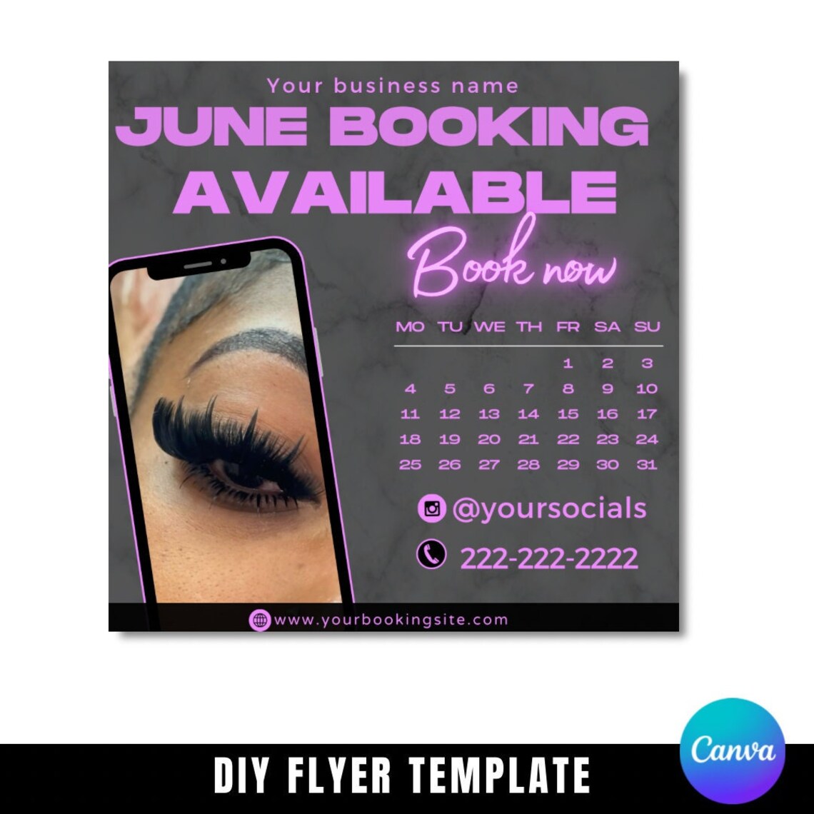 DIY June Booking Available Flyer for Business, Appointments Available ...