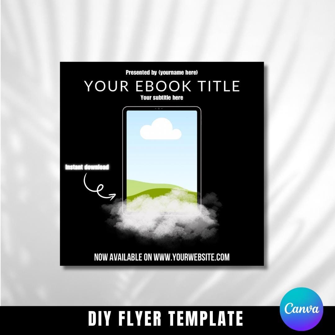 DIY Ebook Flyer Template, Editable Ebook Flyers, Canva Ebook Template ...