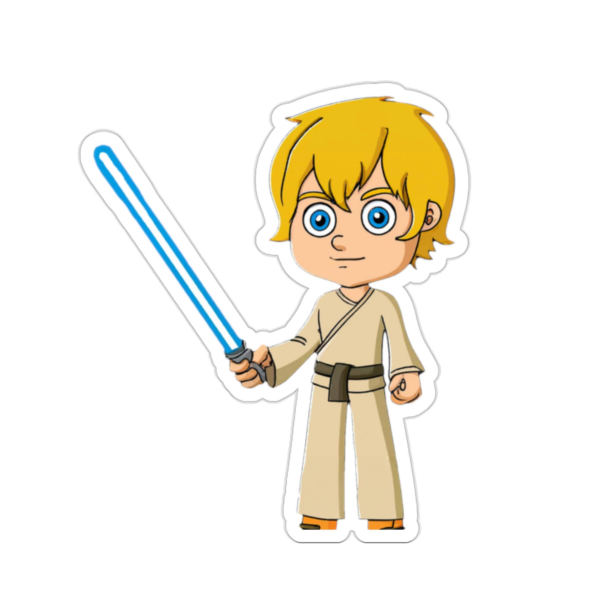 Cute Cartoon Luke Skywalker Kiss-cut Sticker, Cool Sticker, Star Wars ...