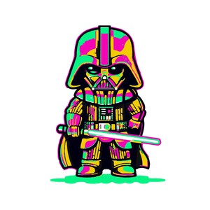 Mini Darth Vader Custom Star Wars Sticker Art, Star Wars Gift, Kiss Cut ...