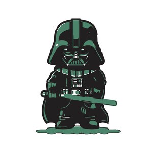 Mini Darth Vader Custom Star Wars Sticker Art, Star Wars Gift, Kiss Cut ...