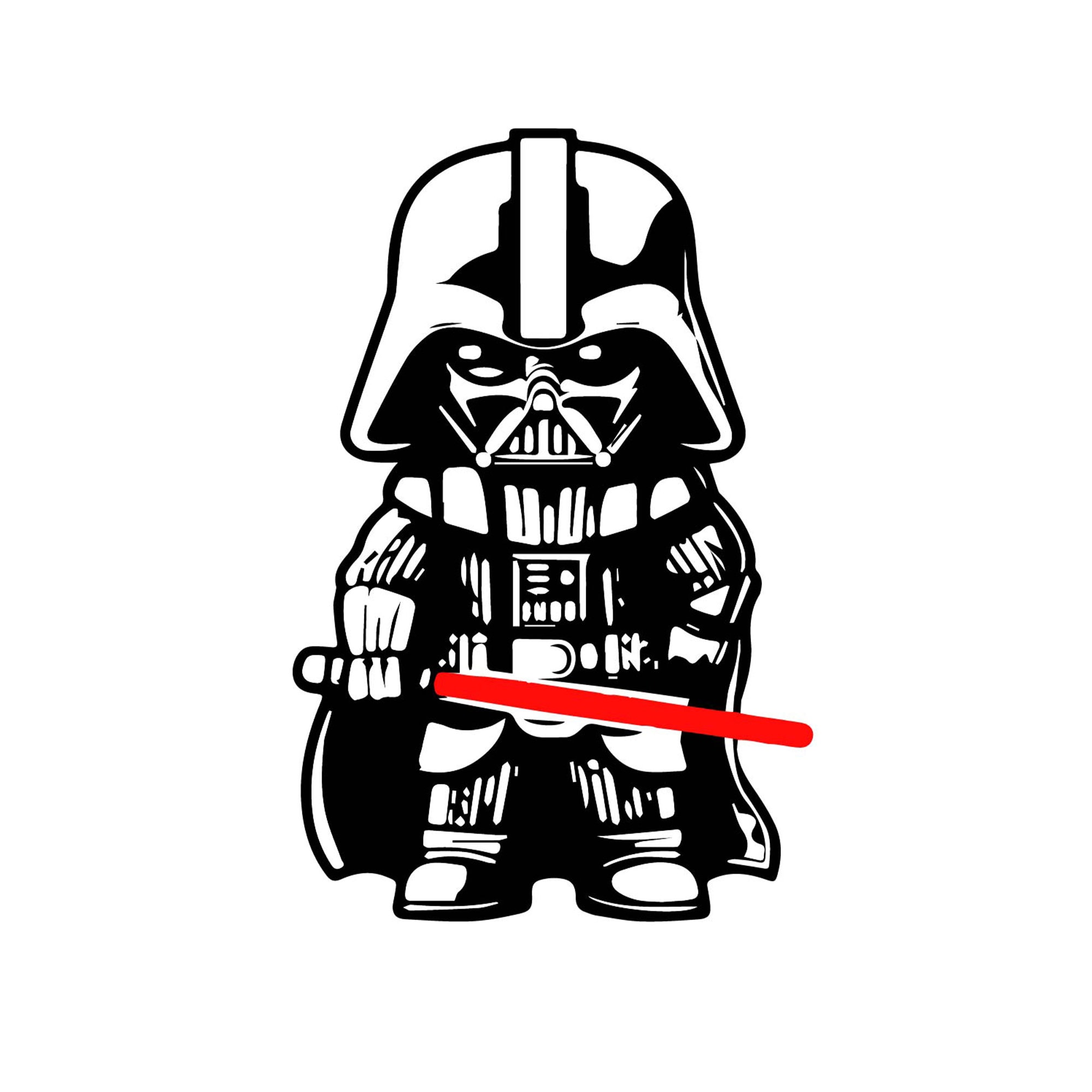 Mini Darth Vader Custom Star Wars Sticker Art, Star Wars Gift, Kiss Cut ...