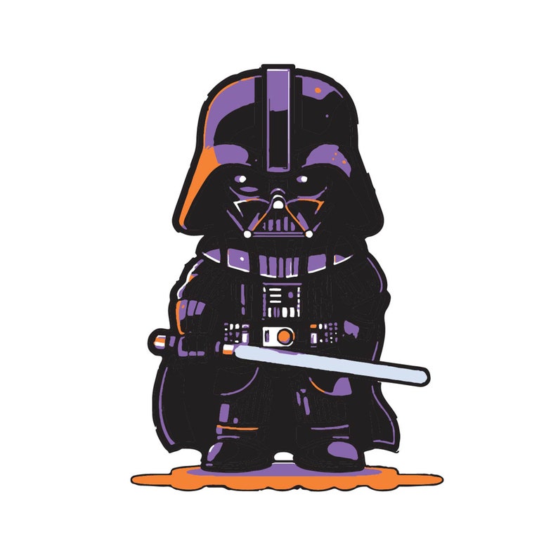 Mini Darth Vader Custom Star Wars Sticker Art, Star Wars Gift, Kiss Cut ...