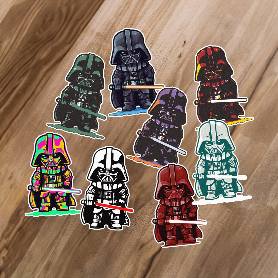 5 Sticker Bundle 2x2, Mini Darth Vader, Star Wars Gift, Kiss Cut ...
