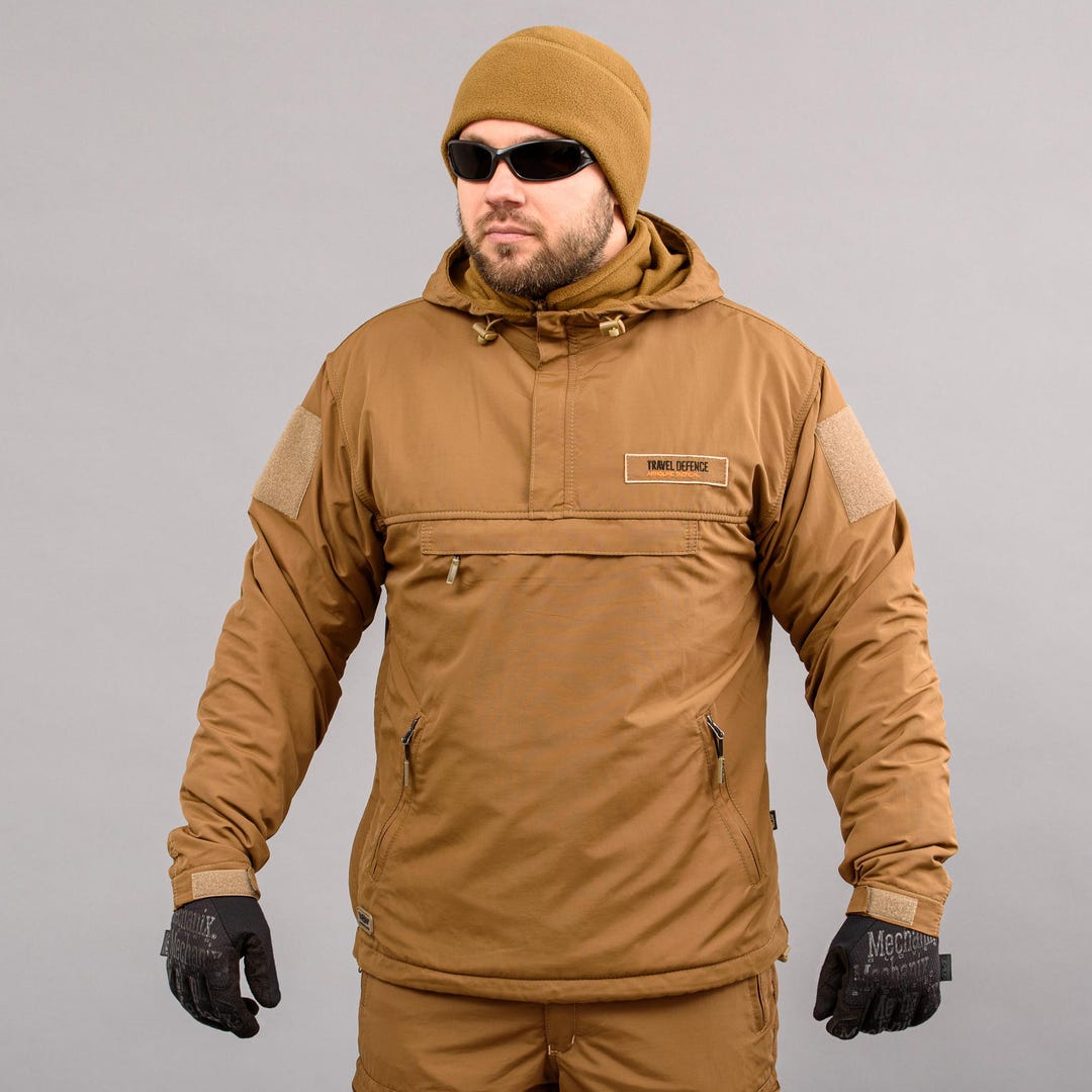 Insulated Windbreaker Anorak (jacket) "travel Defence" Coyote (nylon ...