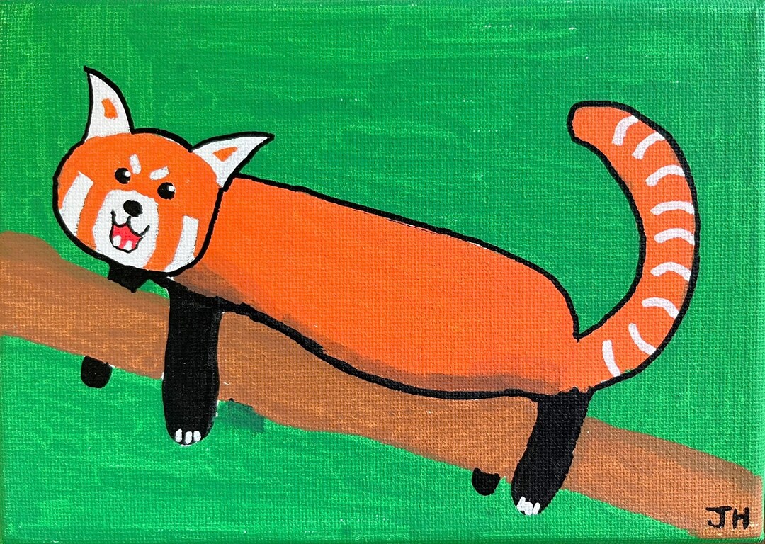 Red Panda Painting Print - Etsy
