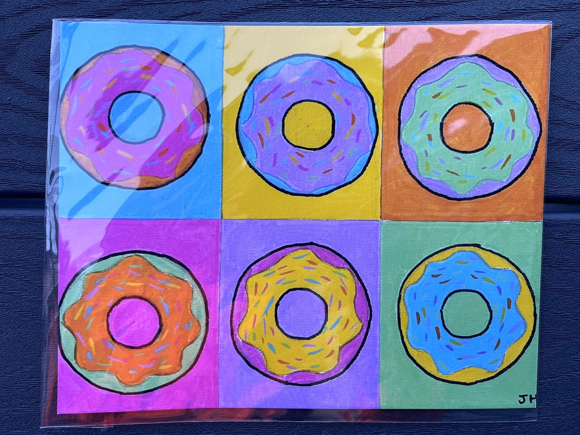 Donut Pop Art Painting Print - Etsy