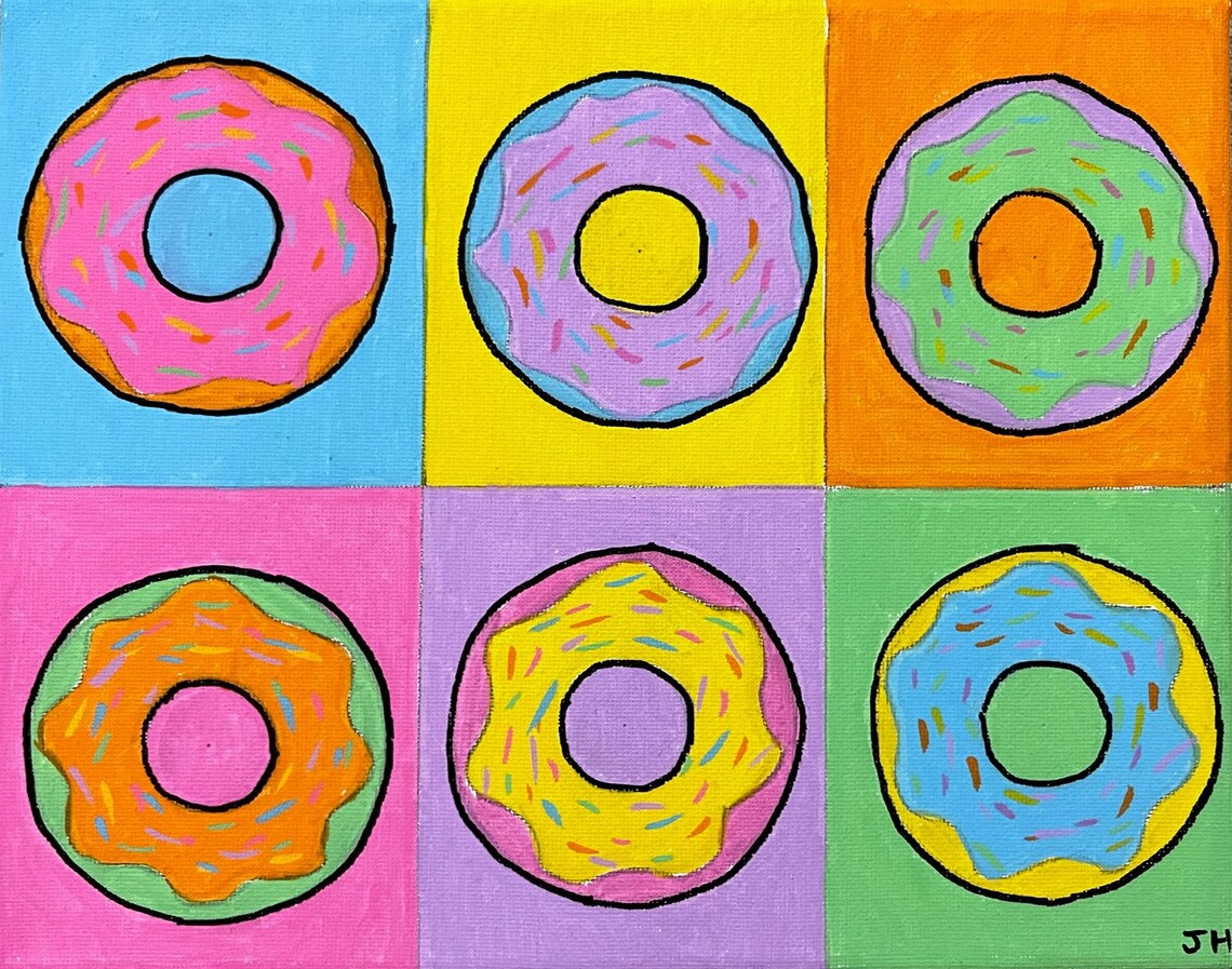 Donut Pop Art Painting Print - Etsy