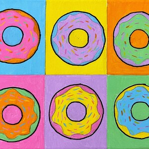 Donut Pop Art Painting Print - Etsy