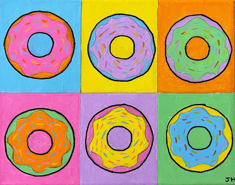 Donut Pop Art Painting Print - Etsy