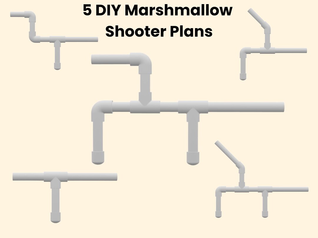 5 Marshmallow Gun DIY Plans – Fun Marshmallow Shooter Bundle for Kids ...
