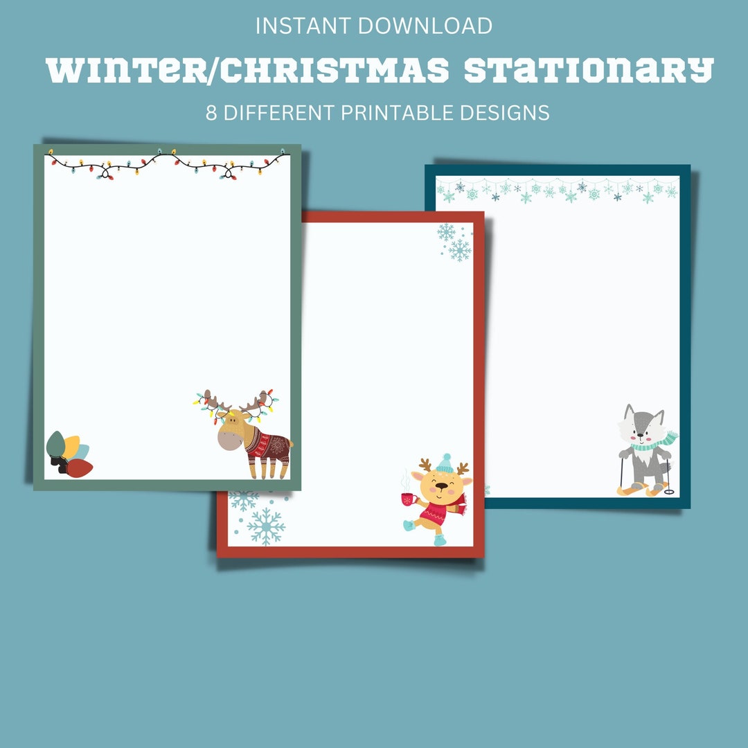 Winter/christmas Printable Stationary - Etsy