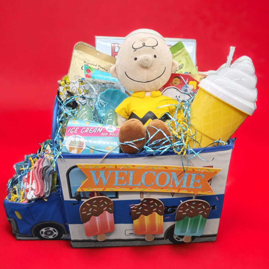 Peanuts Gift Basket, Easter Gift Basket, Back to School Gift, Summer Gift Basket, Ice Cream ...