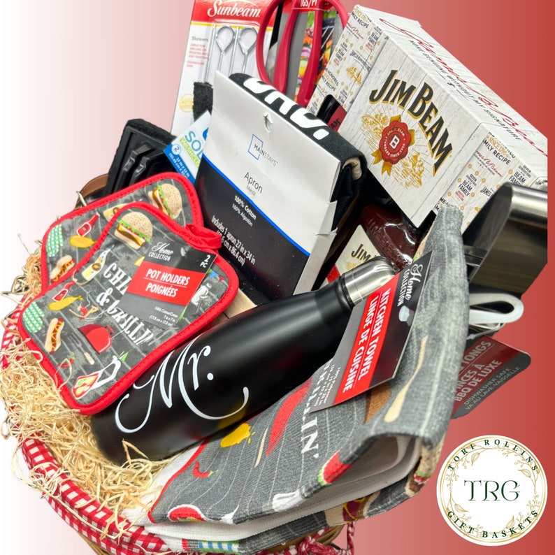 Cooking Gift Basket for Men, Get Well Gift, Grillmaster Gift, Basket ...