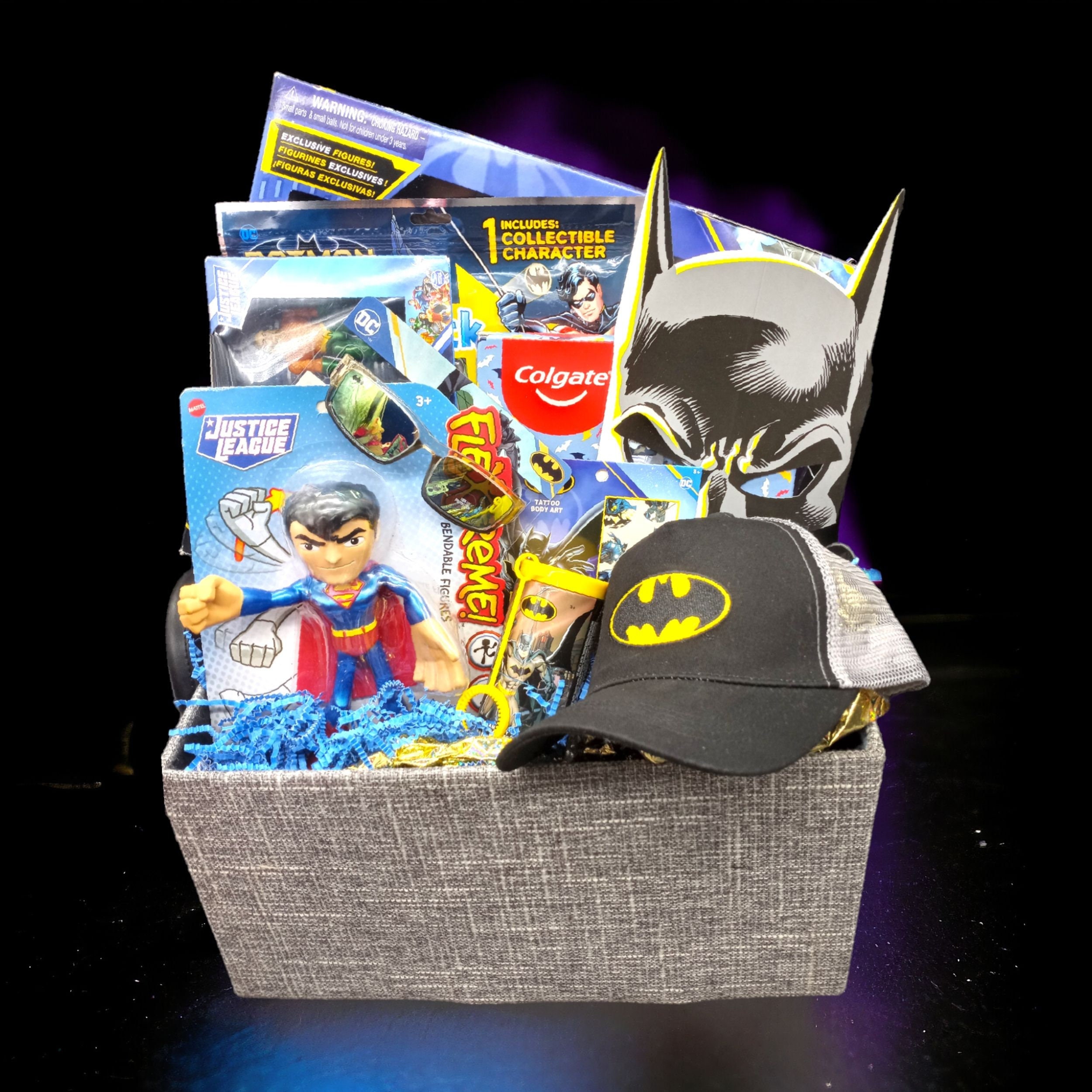 Batman Gift Basket Birthday Gift Basket for Boys 3 7 Years Kids Gift Box Boy Gift Basket Boy Care Package Superman Gift Birthday Gift Etsy