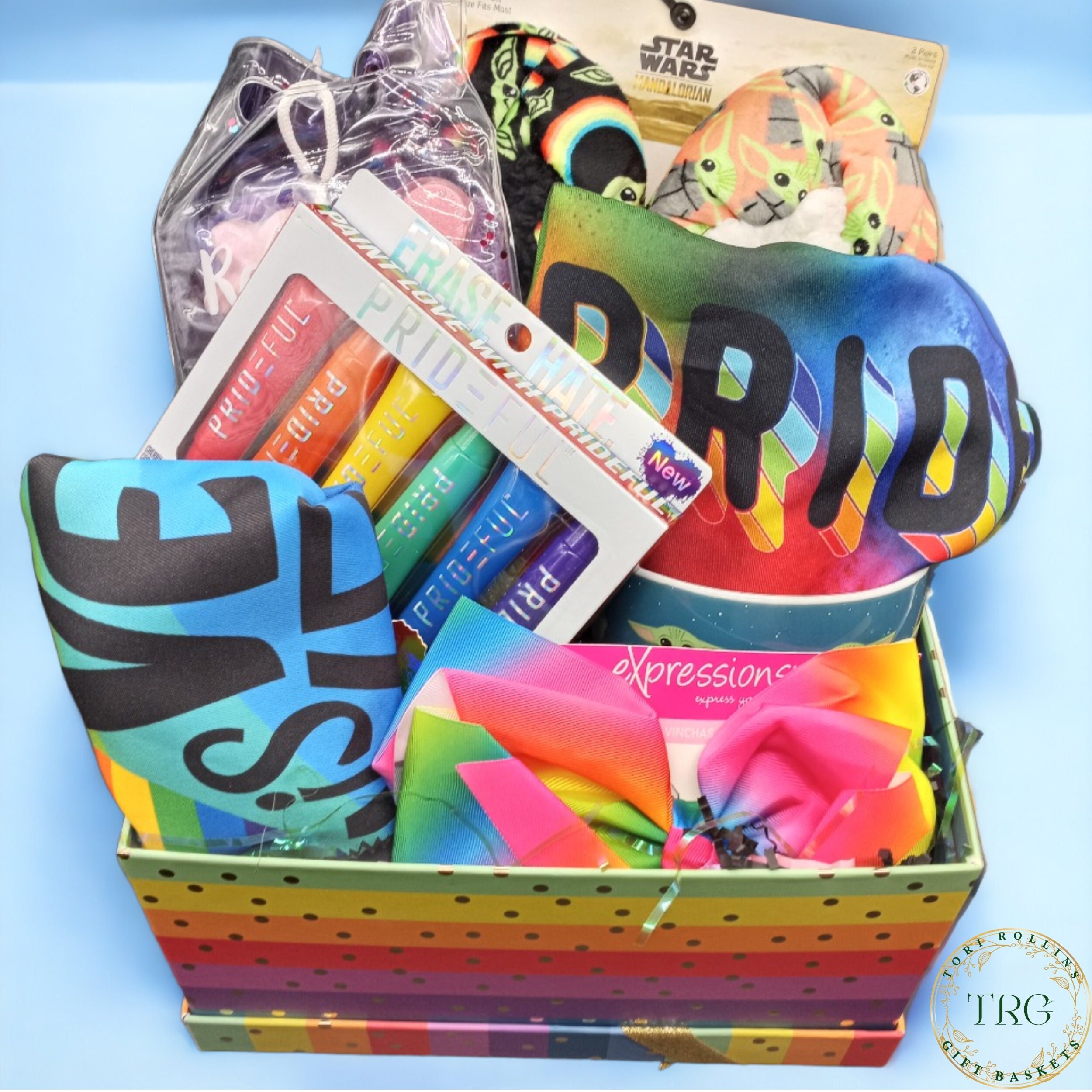 Star Wars-themed LGBTQ Gift Basket, Baby Yoda Pride Gift Box, Thinking ...