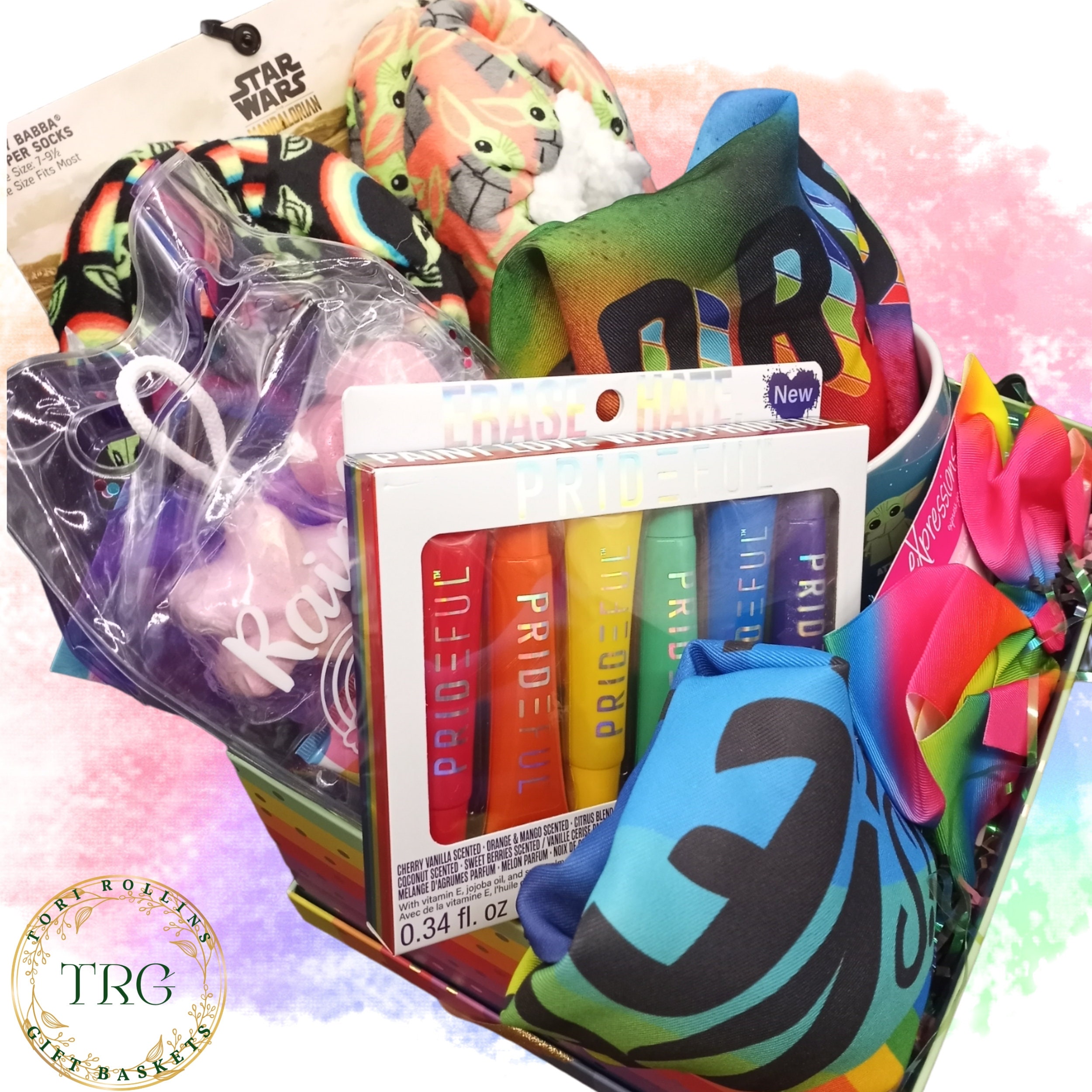 Star Wars-themed LGBTQ Gift Basket, Baby Yoda Pride Gift Box, Thinking ...