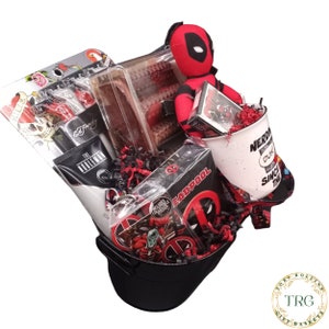 Deadpool Gift Basket for Him, Father's Day Gift Basket, Gift Basket for ...