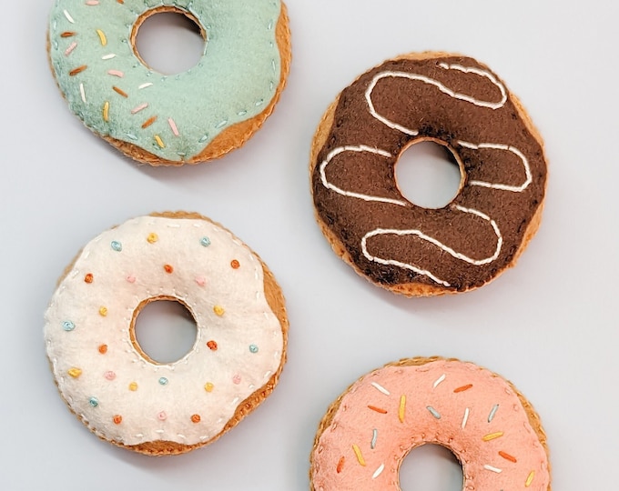 Classic Felt Donuts Pretend Play Food Felt Bakery Sprinkles Kids Tea ...