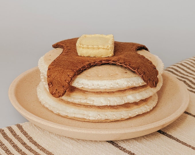 Felt Pancake Syrup & Butter Combo | Set of 3 Flapjacks | Pretend Play ...