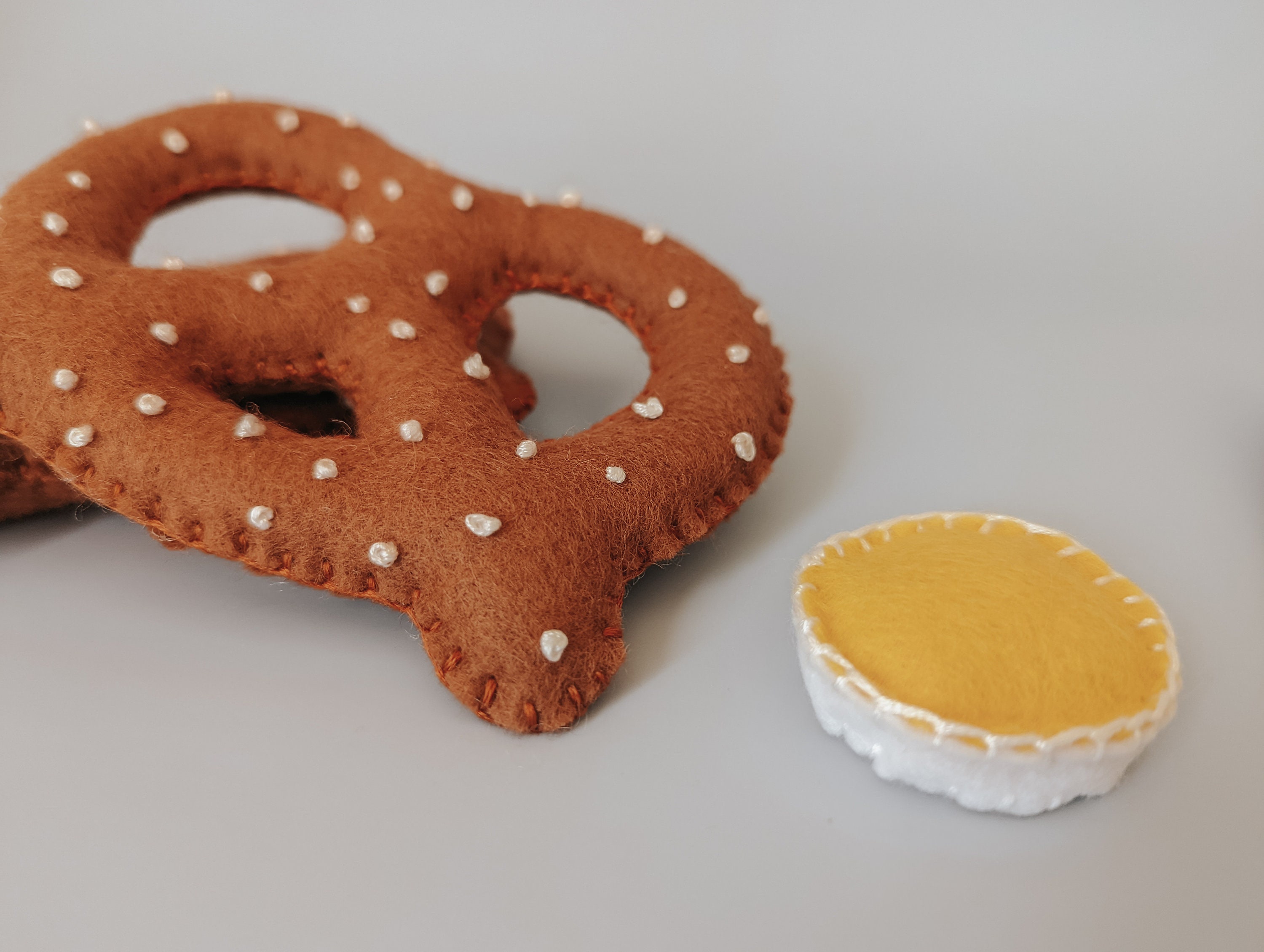 Felt Pretzel & Cheese Dip Set: Pretend Play Food, Plush Toy - Etsy