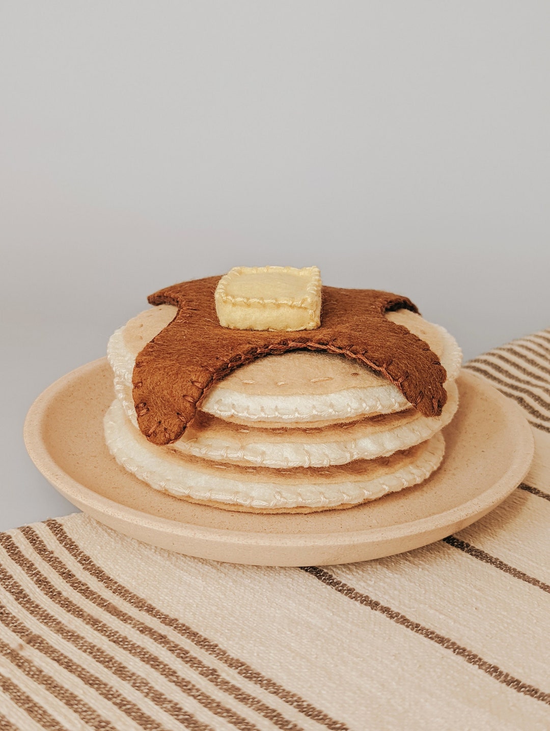 Felt Pancake Syrup & Butter Combo | Set of 3 Flapjacks | Pretend Play ...
