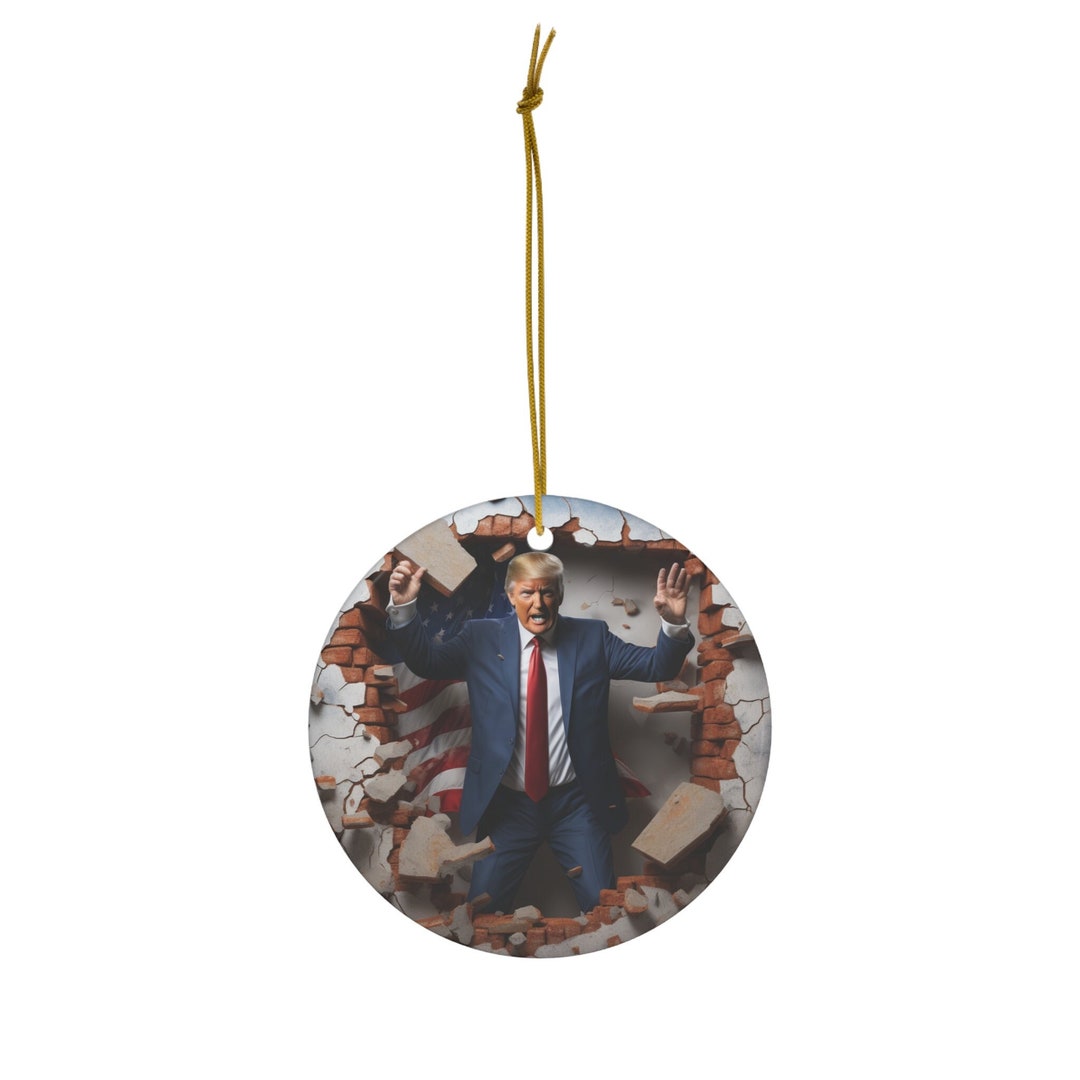 Donald Trump MAGA Ceramic Christmas Tree Ornament, Two-sided Ornament ...
