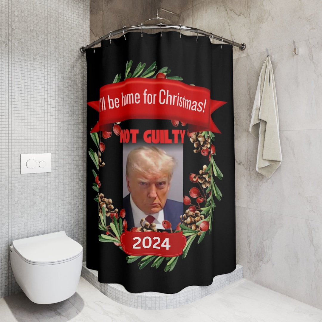 Donald Trump Mug Shot Memory Foam Polyester Shower Curtain, Bath Decor ...