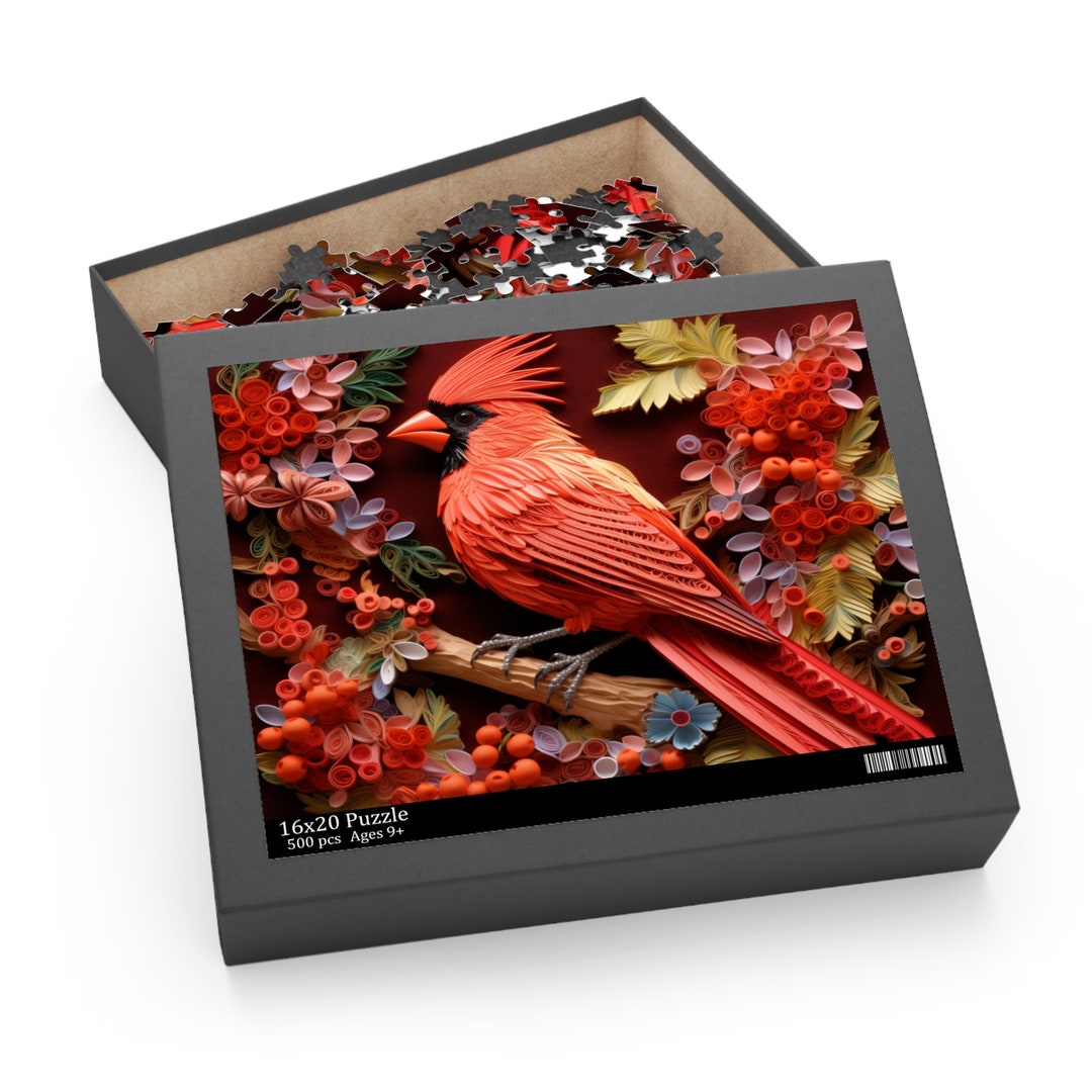 Cardinal Bird Paper Quilling Paper Art Jigsaw Puzzle - Etsy