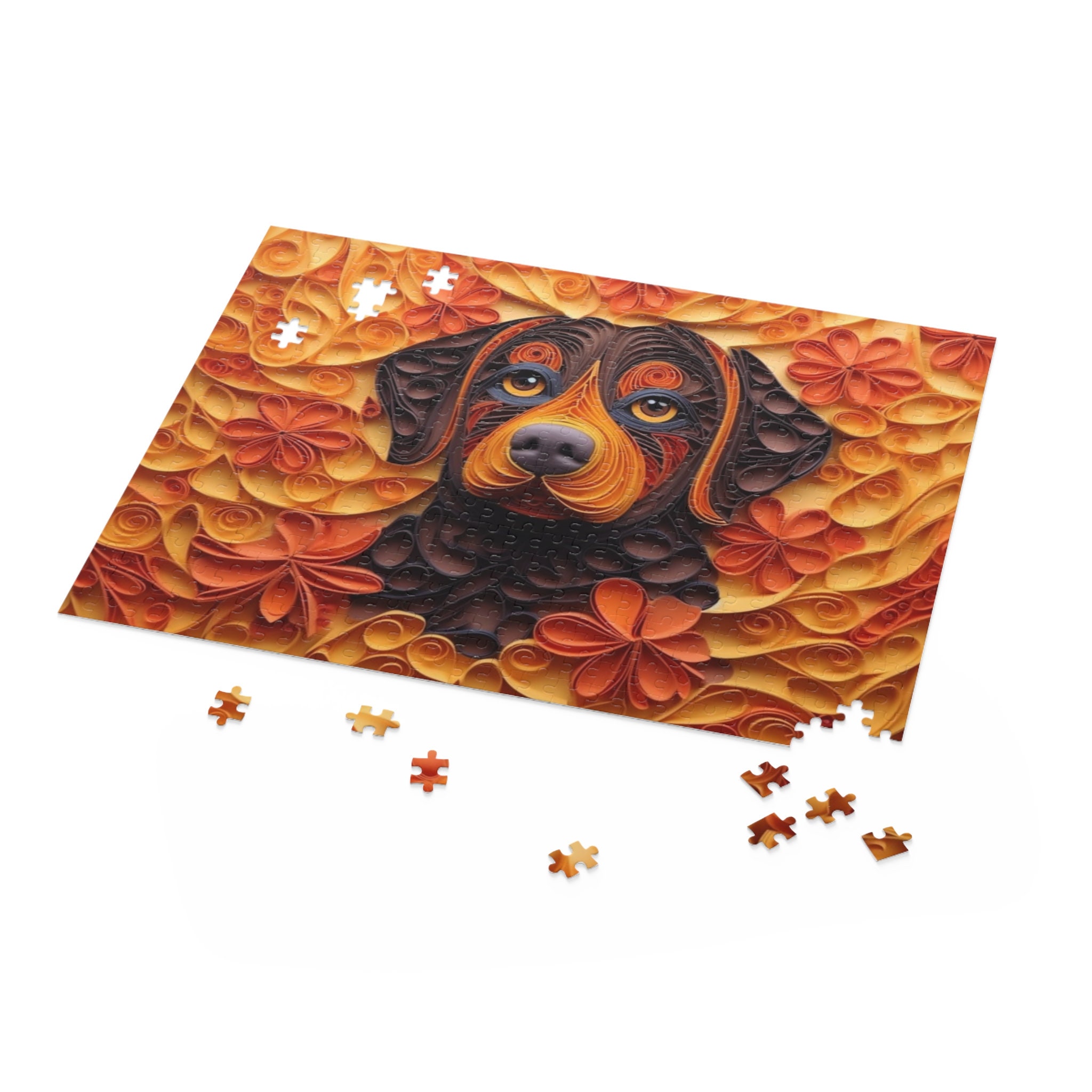 3D Paper Quilling Lovable Dog Jigsaw Puzzle, Paper Art, 3 SIZES to ...