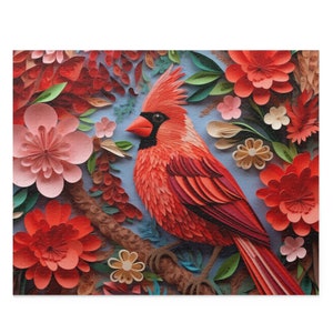 Cardinal Bird Paper Quilling Paper Art Jigsaw Puzzle, Cardboard ...
