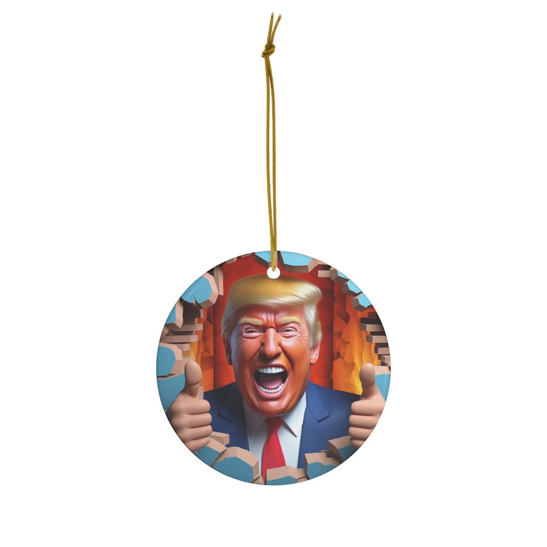 Donald Trump MAGA Ceramic Christmas Tree Ornament, Two-sided Ornament ...