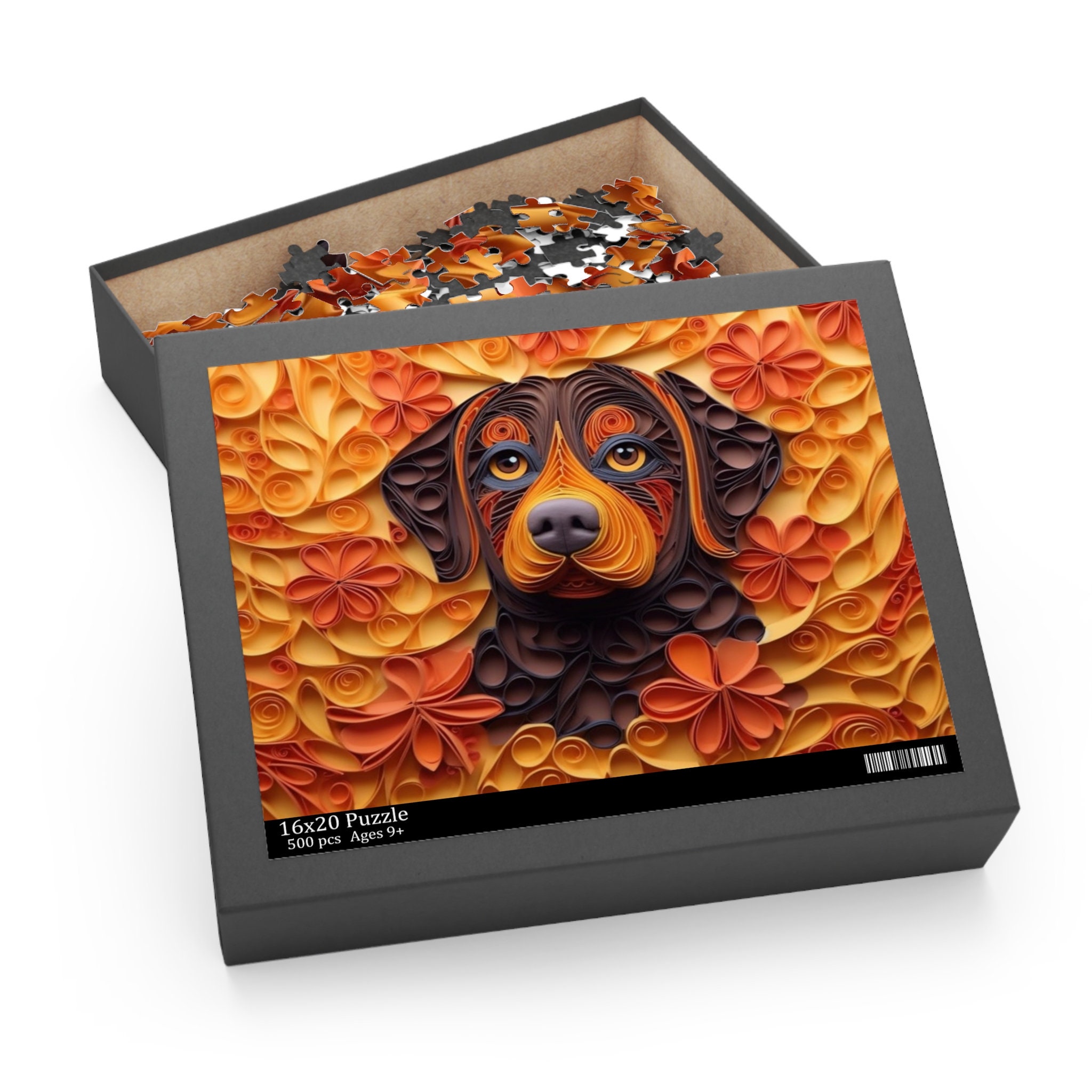 3D Paper Quilling Lovable Dog Jigsaw Puzzle, Paper Art, 3 SIZES to ...