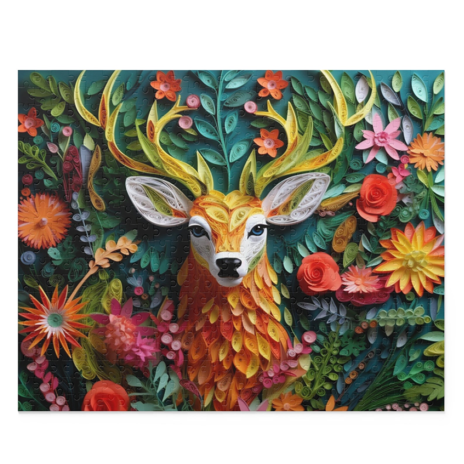 3D Paper Quilling Colorful Deer Jigsaw Puzzle, Paper Art, 3 SIZES to ...