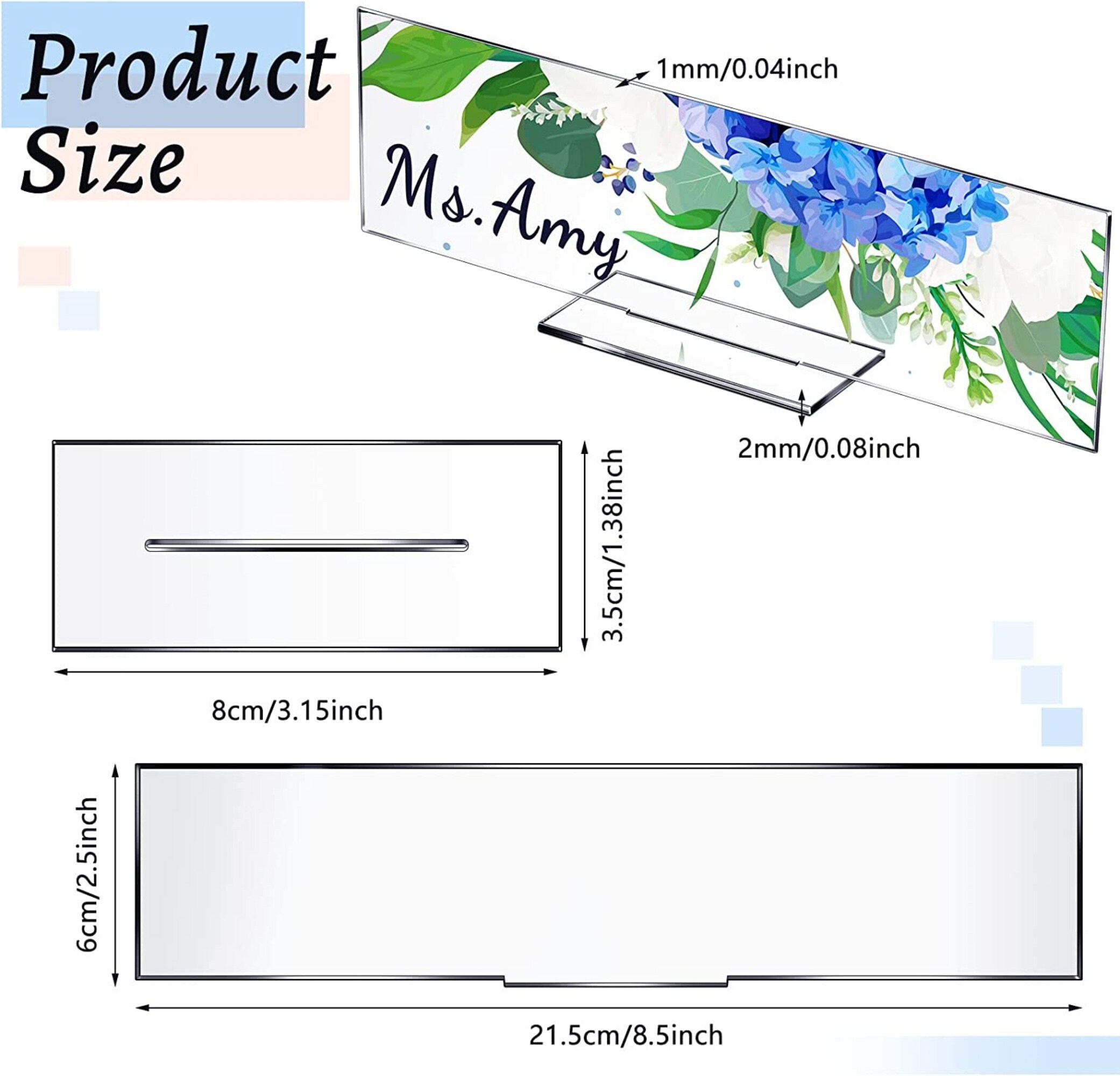 Acrylic Name Plate Personalized | Desk Name Plaque Sign | Clear Acrylic ...